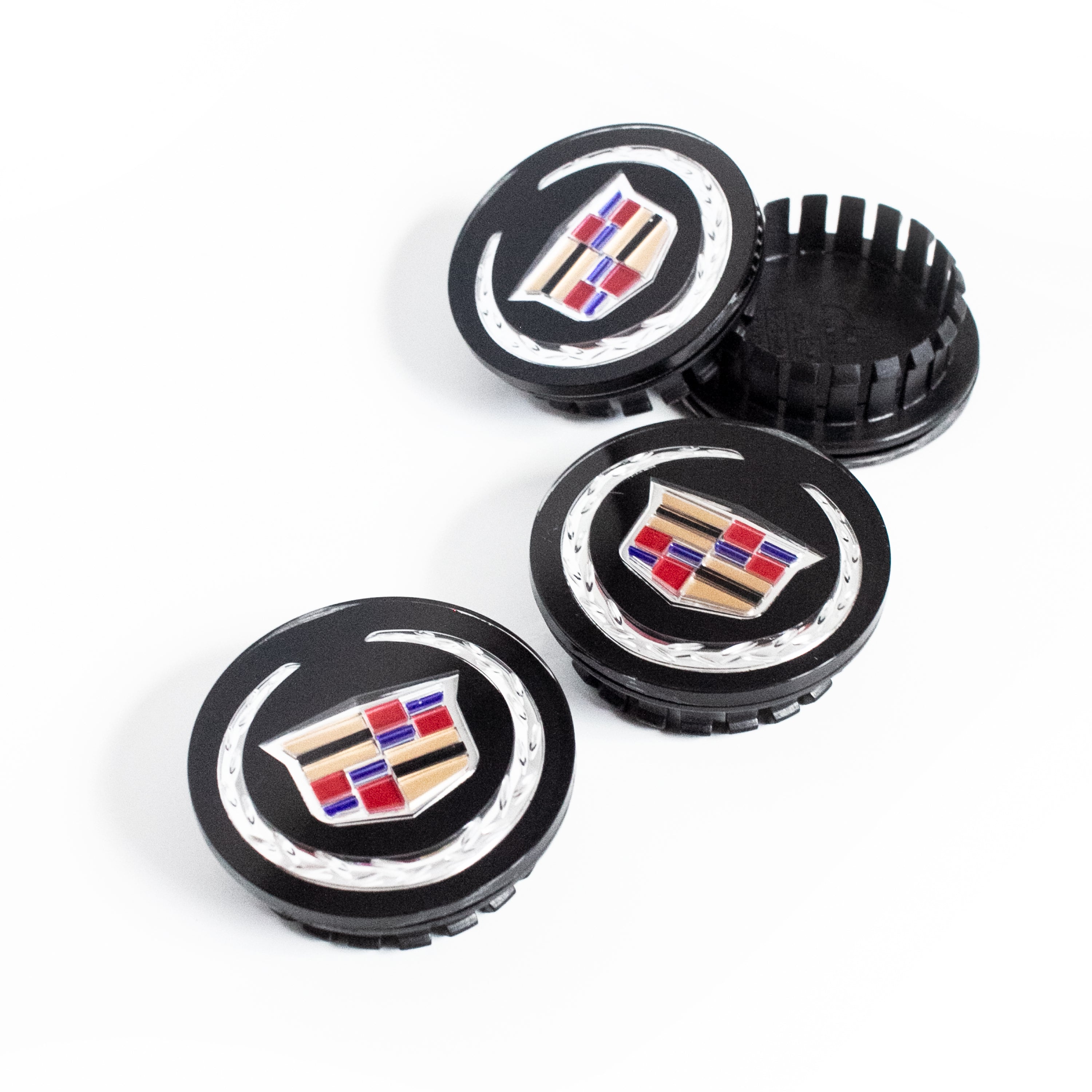 4pcs. Black Cadillac logo With Wreath Center Caps 9597375 23156594 ATS ...