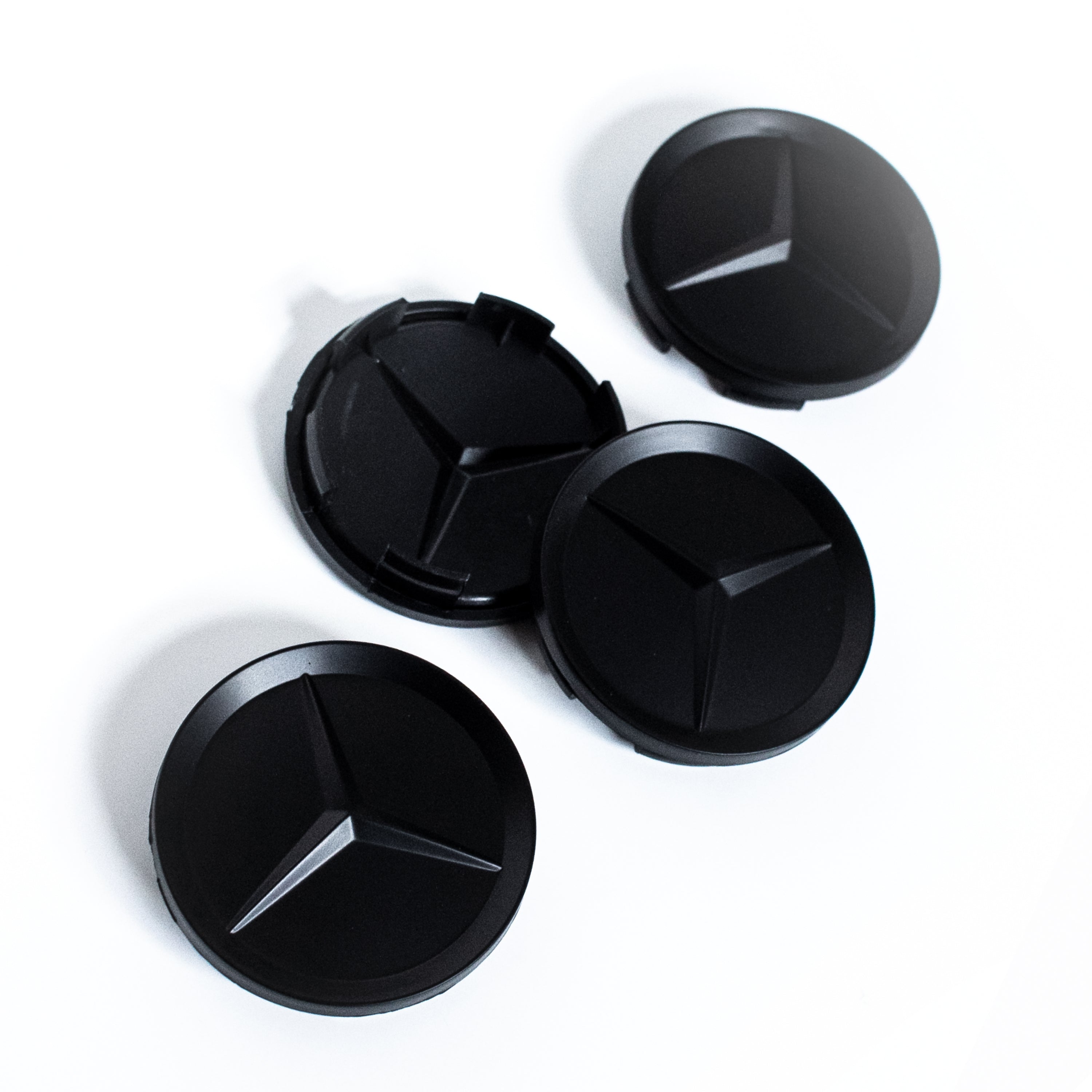 4X 63mm Matte Black Mercedes Benz Wheel Center Caps | 6 Side Auto