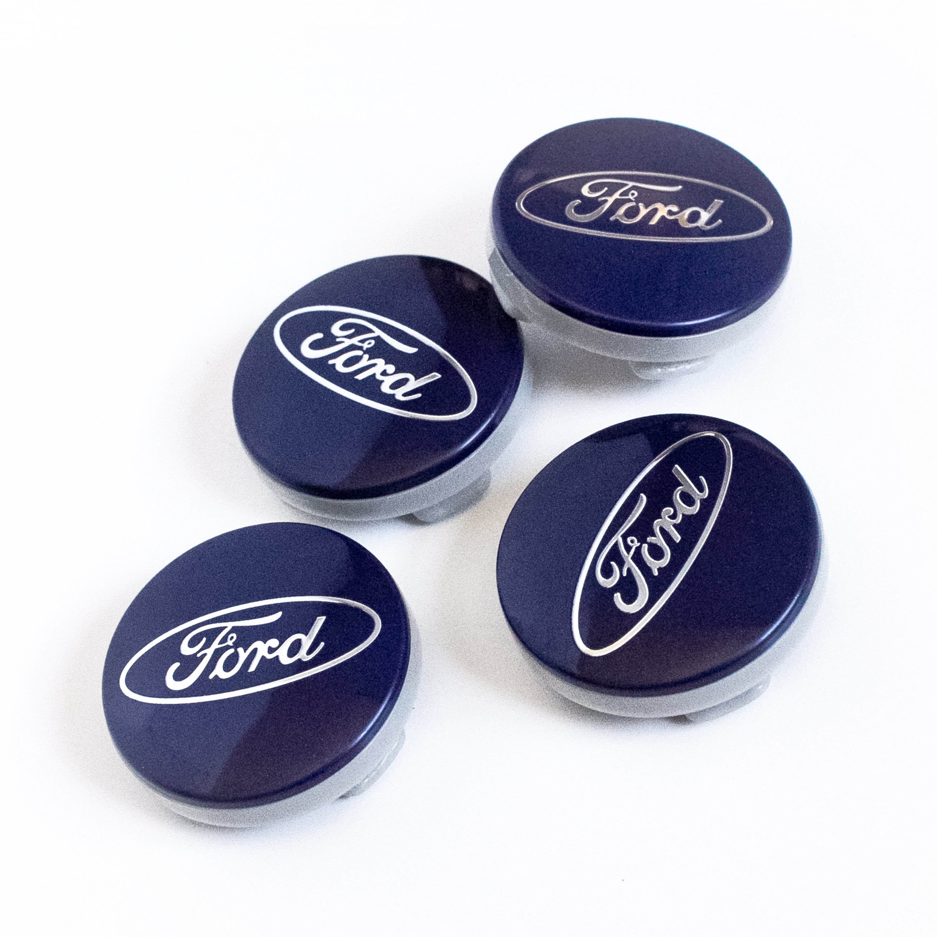 4x 54mm Ford Blue Wheel Center Caps | 6 Side Auto