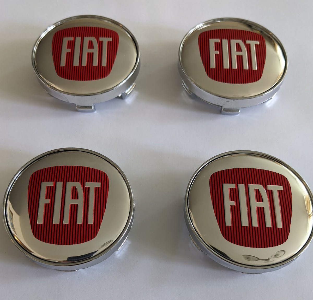 4pcs 60mm FIAT 500 Pop Terkking Sport Urbana Edition RED/ Chrome Design ...