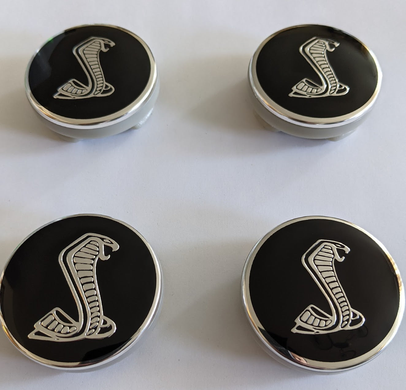 4x 54mm Black Ford Mustang Cobra Snake SVT Shelby Wheel Center Caps ...