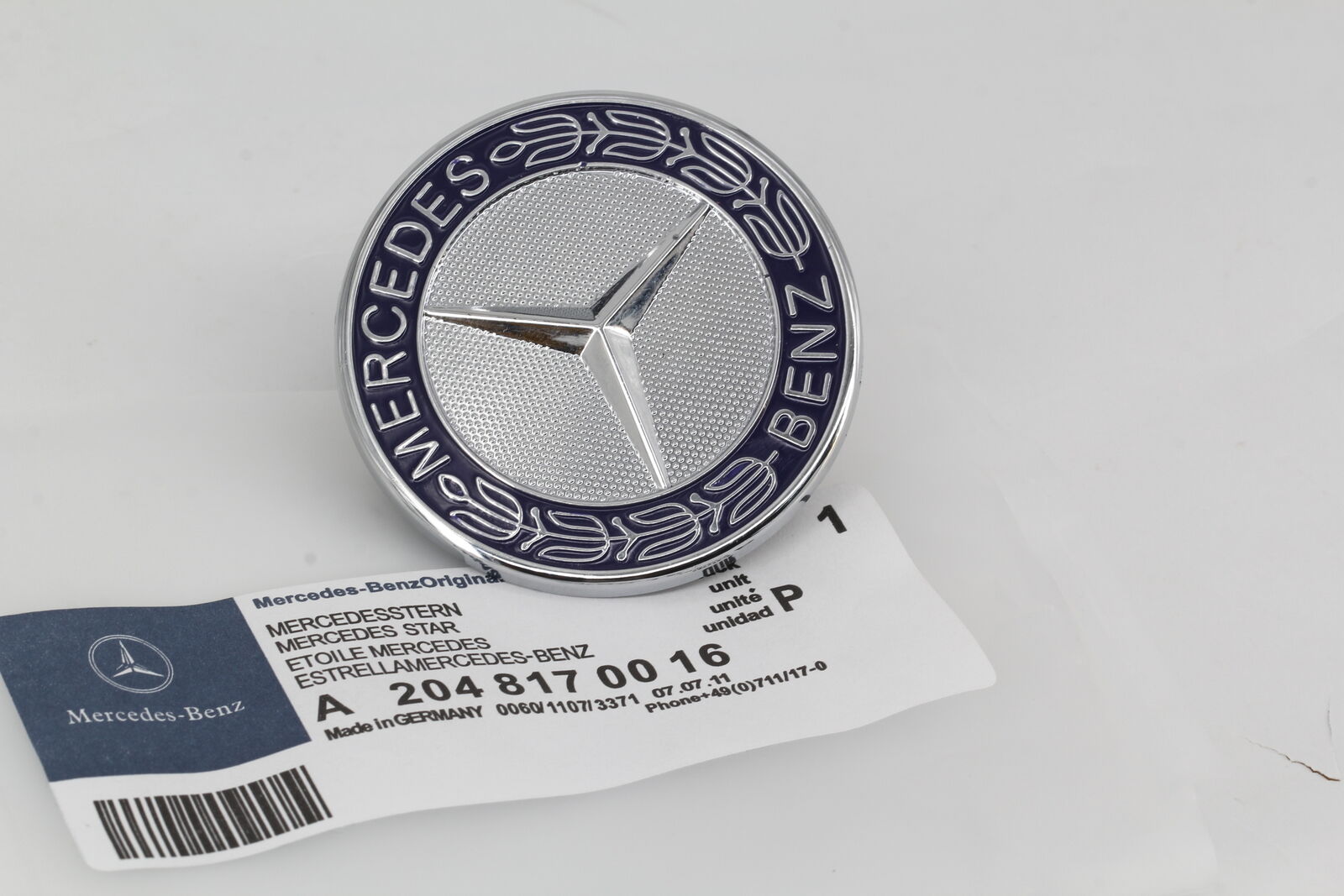 Mercedes Benz Flat Mount Hood Emblem Badge Ornament Logo 2048170616 ...