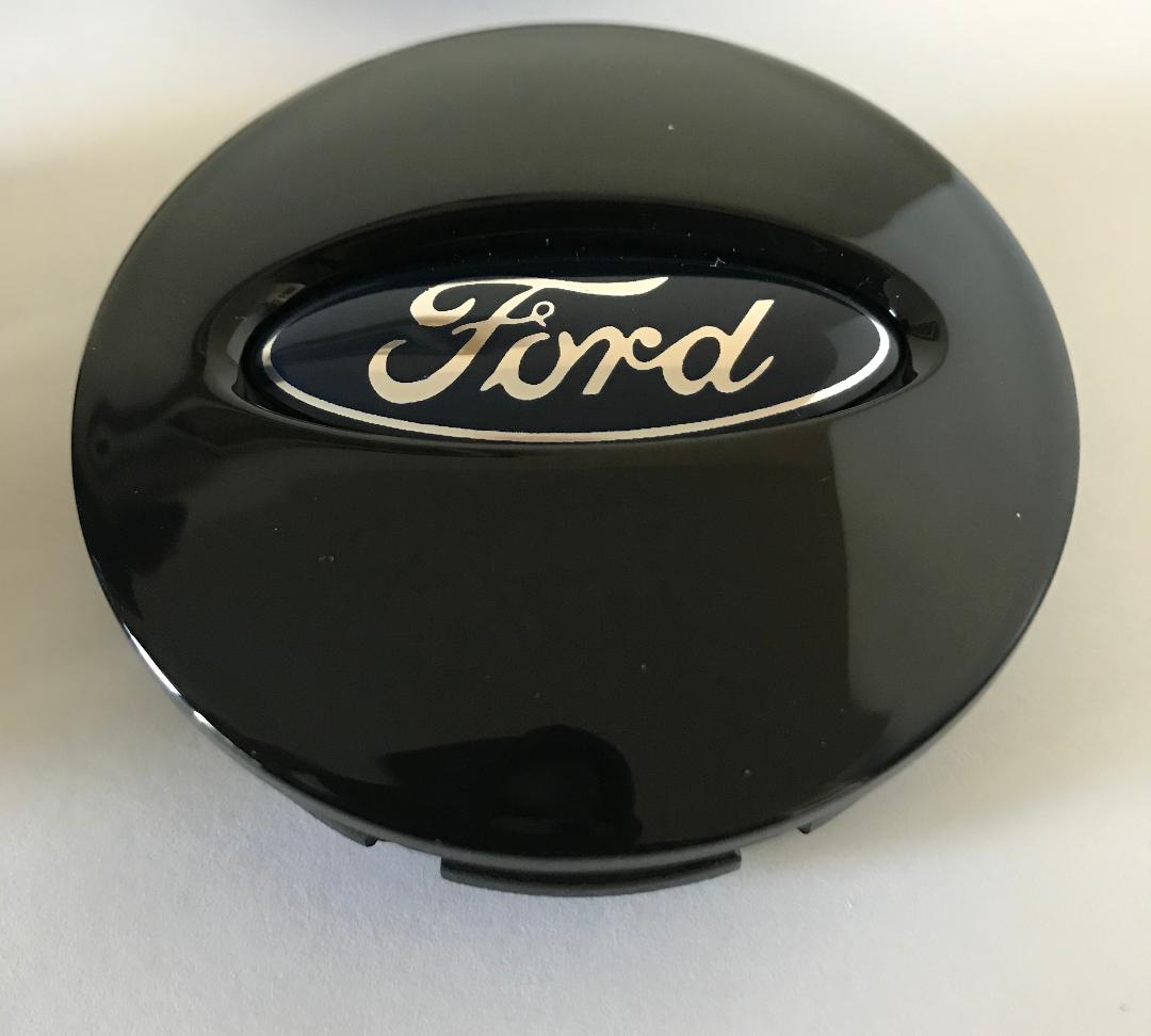 4x 66mm Ford Black Wheel Center Caps | 6 Side Auto