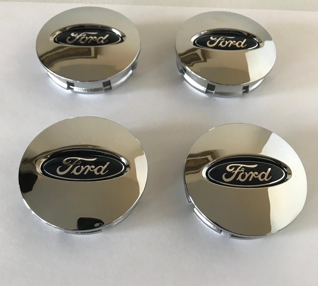4x 66mm Ford Chrome Wheel Center Caps | 6 Side Auto